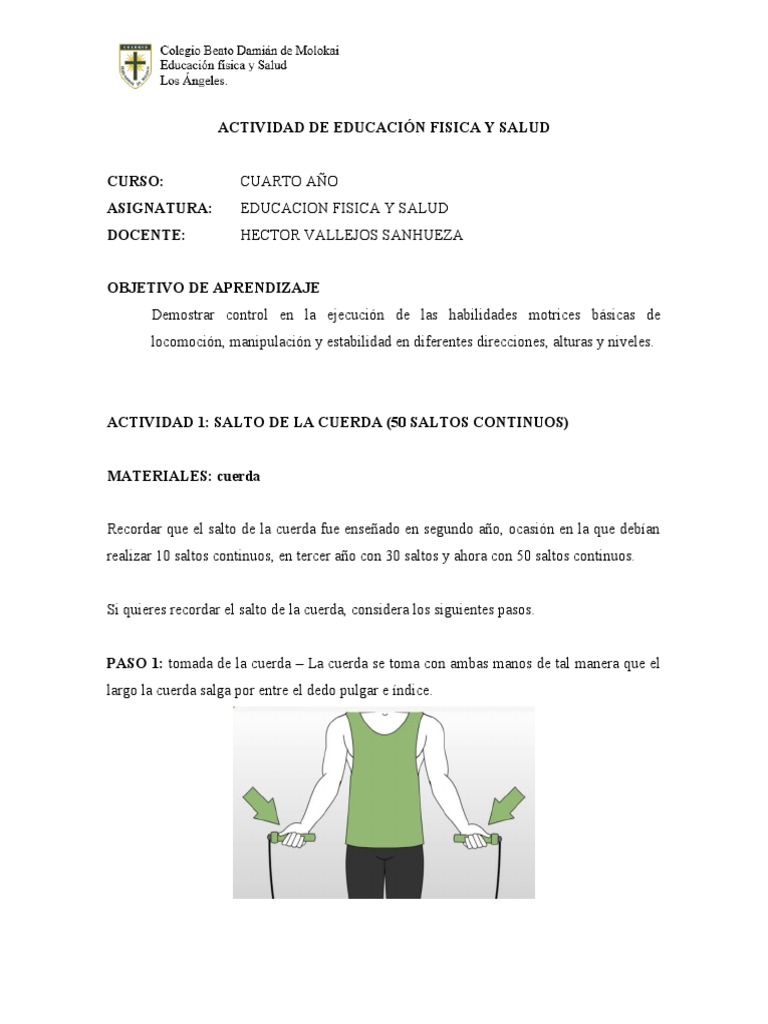Salto de Cuerda: Guía para Cuarto Año | PDF