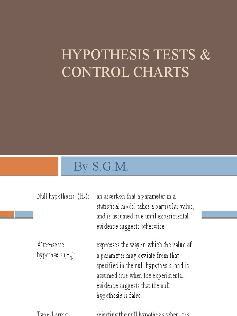 Hypothesis Tests & Control Charts: by S.G.M | PDF | Statistical ...