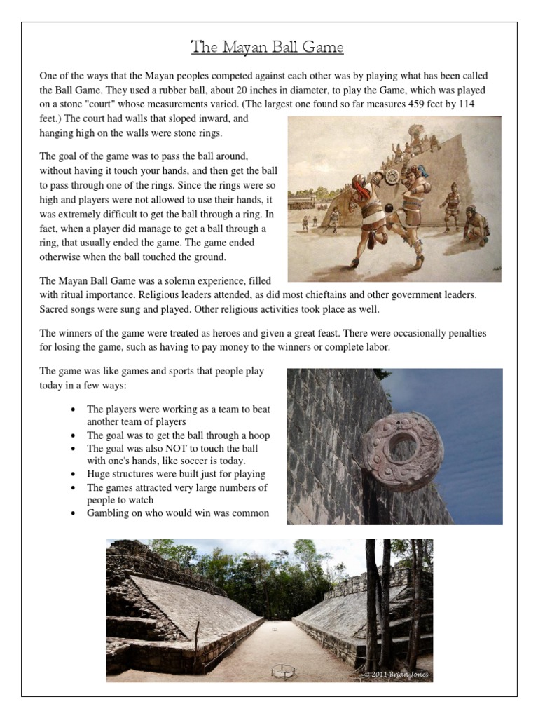 The Mayan Ball Game Articleand Questions | PDF