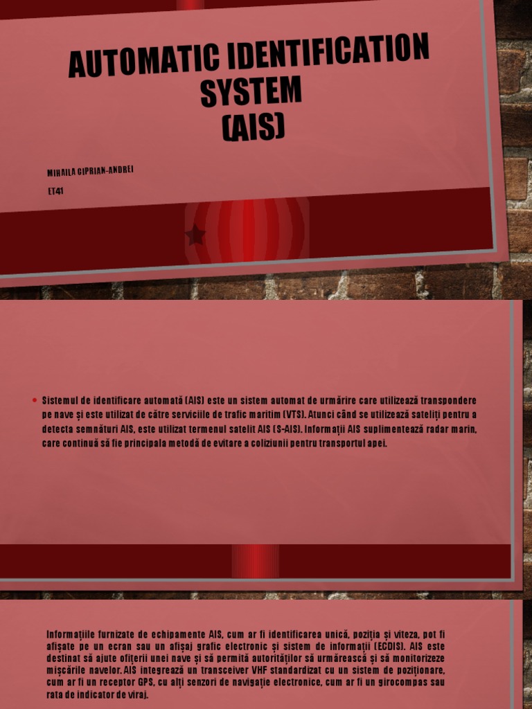 Automatic Identification System (AIS) : Mihaila Ciprian-Andrei ET41 | PDF