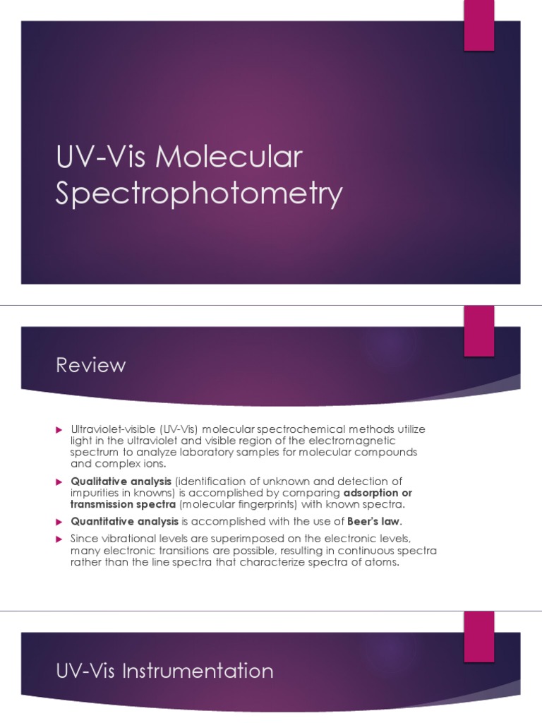 2-UV-Vis Molecular Spectrometry | PDF | Ultraviolet–Visible ...