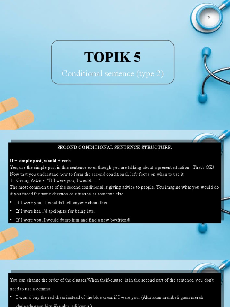 TOPIK 5 Conditional Sentence (Type 2) | PDF | Sentence (Linguistics ...