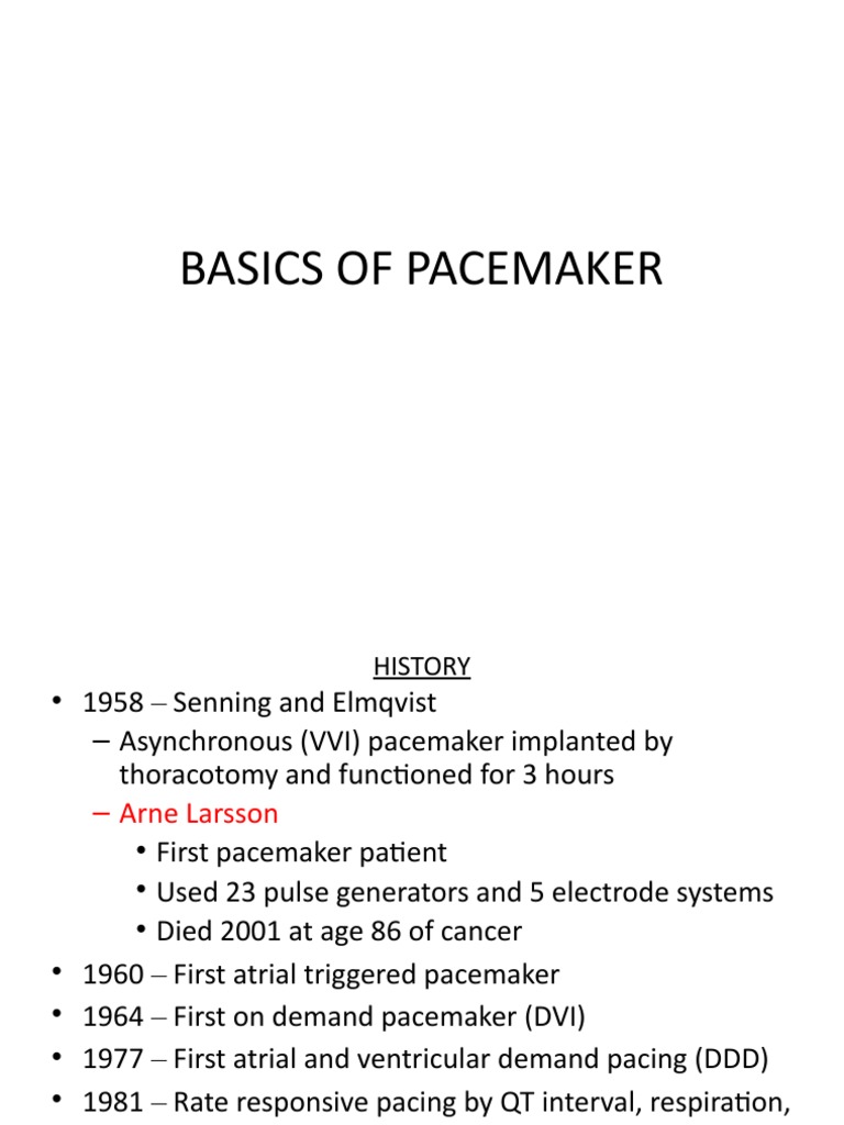 Basics of Pacemaker | Download Free PDF | Artificial Cardiac Pacemaker ...