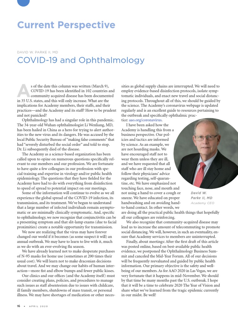 April 2020 Current Perspective | PDF | Epidemiology | Medicine