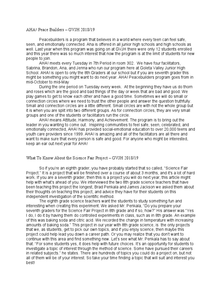 GVJH Stories | PDF | Science | Psychological Concepts