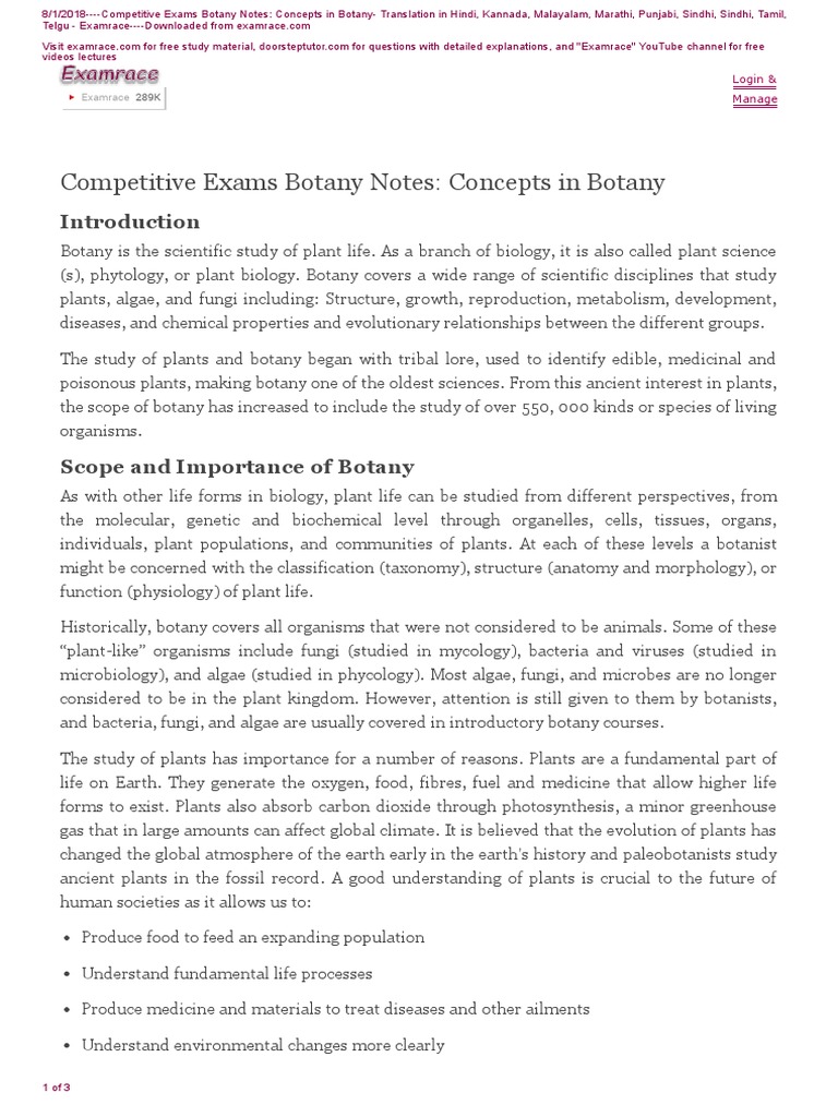 Botany Basics PDF | PDF | Botany | Plants