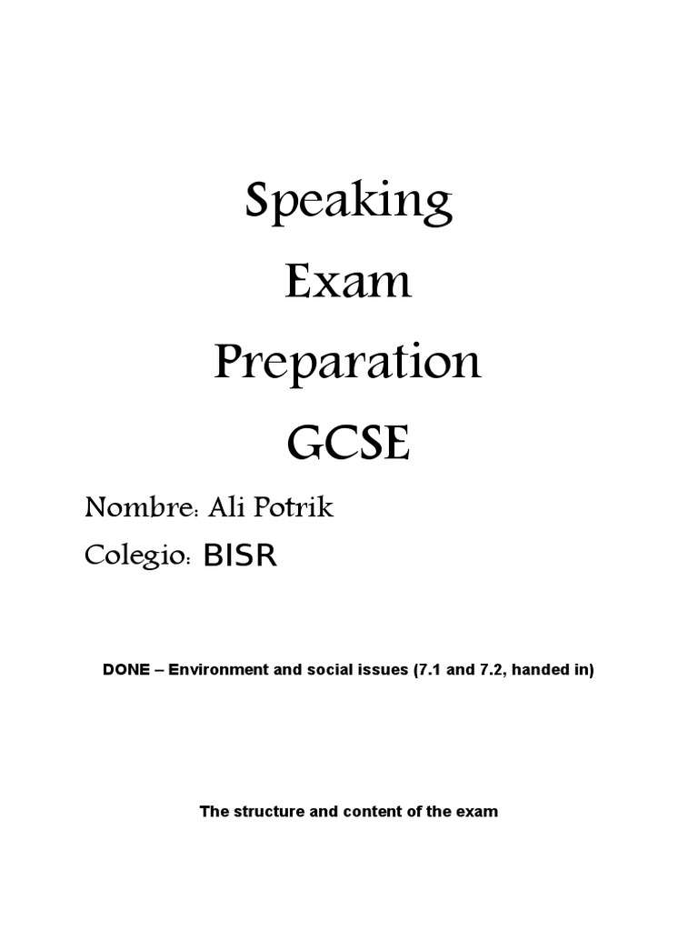 Spanish Speaking Booklet Theme 1,2 Complete | PDF | Test (Assessment ...