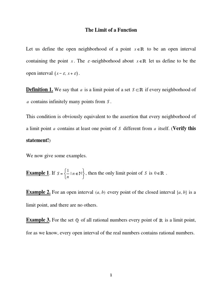 Understanding Limits and Limit Points | PDF | Infinity | Limit ...
