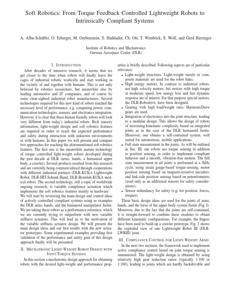 Soft Robotics Paper | Download Free PDF | Robotics | Electric Motor