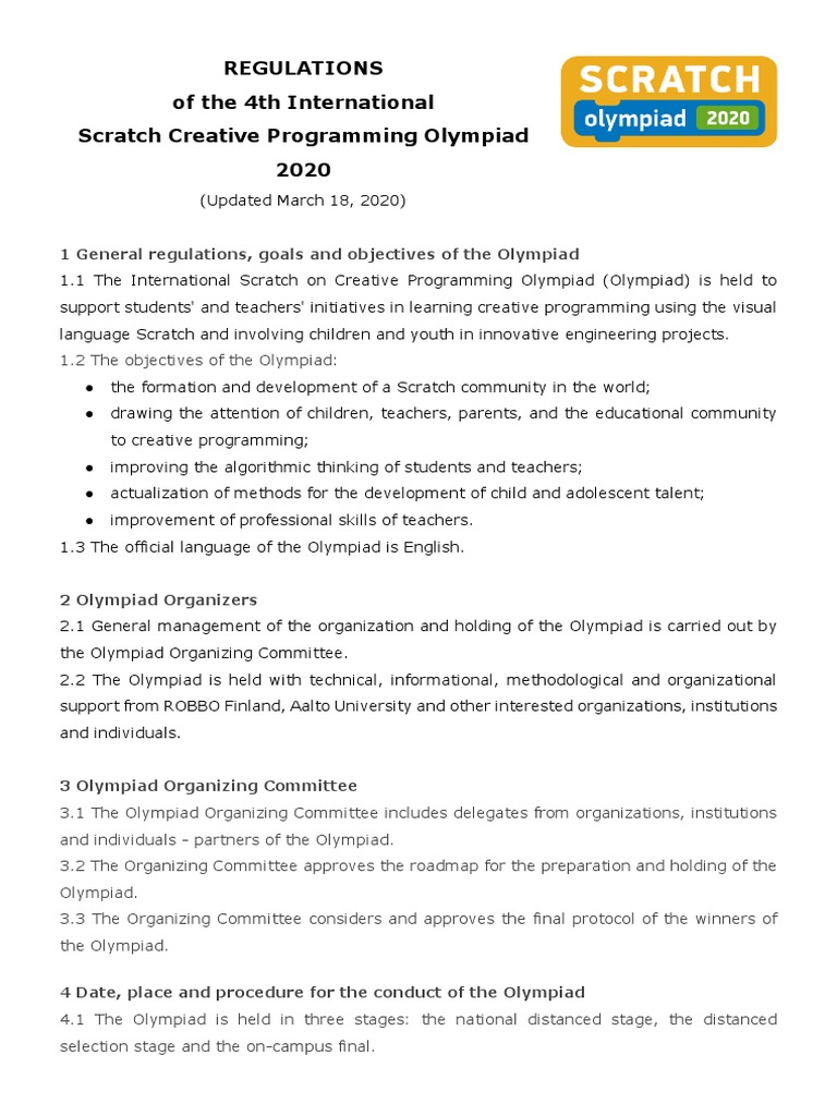 Scratch Programming Olympiad 2020 | PDF | Scratch (Programming Language ...