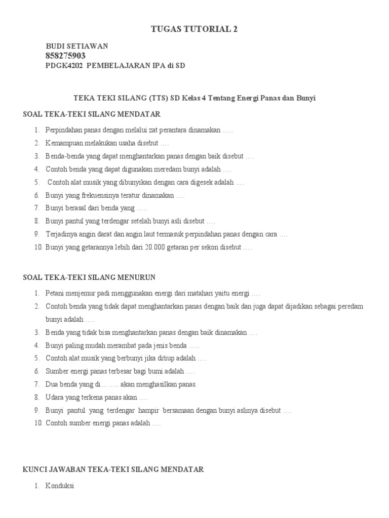 Tugas Tutorial 2 Ipa | PDF | Sains & Matematika