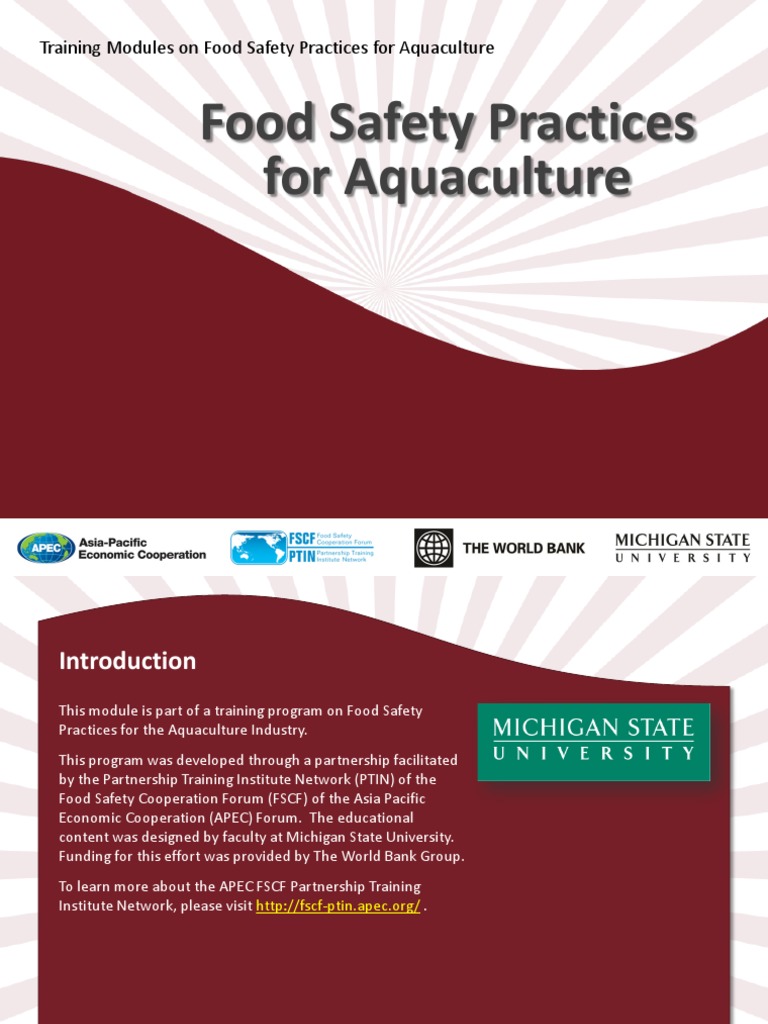 Training Modules On Food Safety Practices For Aquaculture | PDF ...