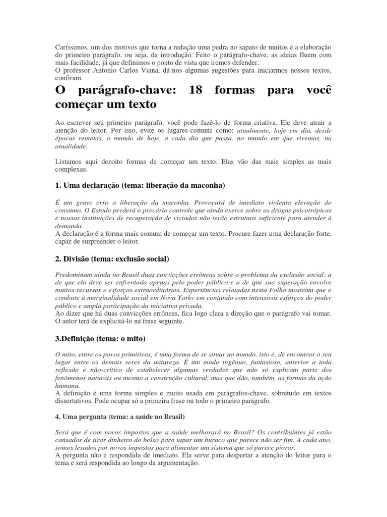 18 Maneiras de Introduzir Um Texto | PDF | Brasil | Tempo