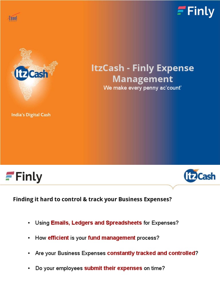 Itzcash - Finly Expense Management: We Make Every Penny Ac'Count' | PDF ...