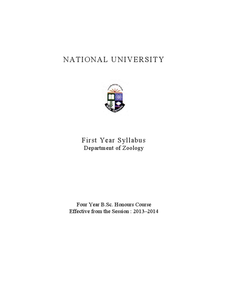 First Year Zoology Syllabus Overview | PDF | Chemical Bond | Covalent Bond