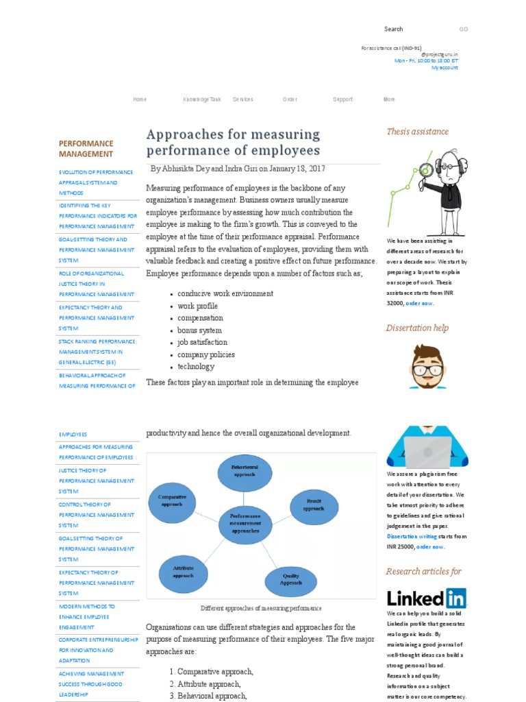 Approaches For Measuring Performance of Employees - Knowledge Tank ...