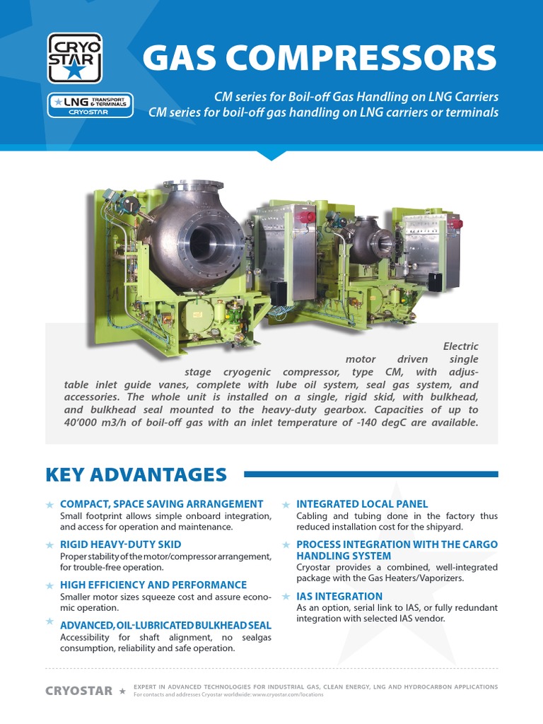 CM Series Cryogenic Gas Compressors for Boil-Off Gas Handling on LNG ...