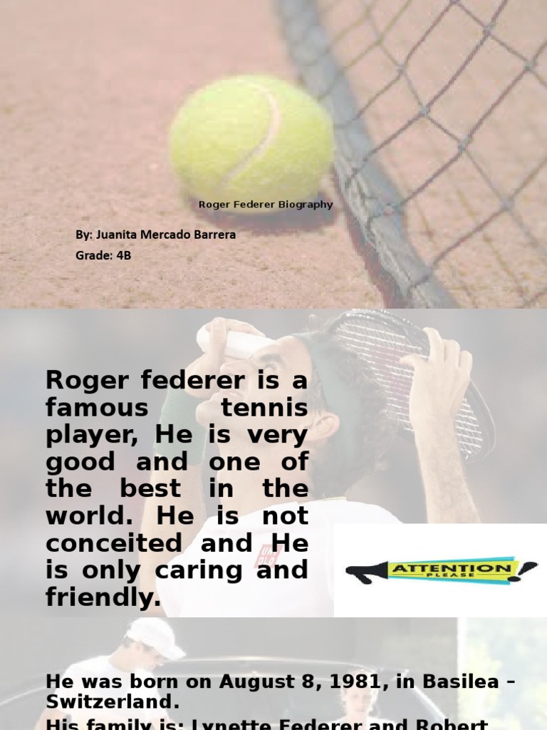 Roger Federer Biography Juanita Mercado POWER POINT | PDF