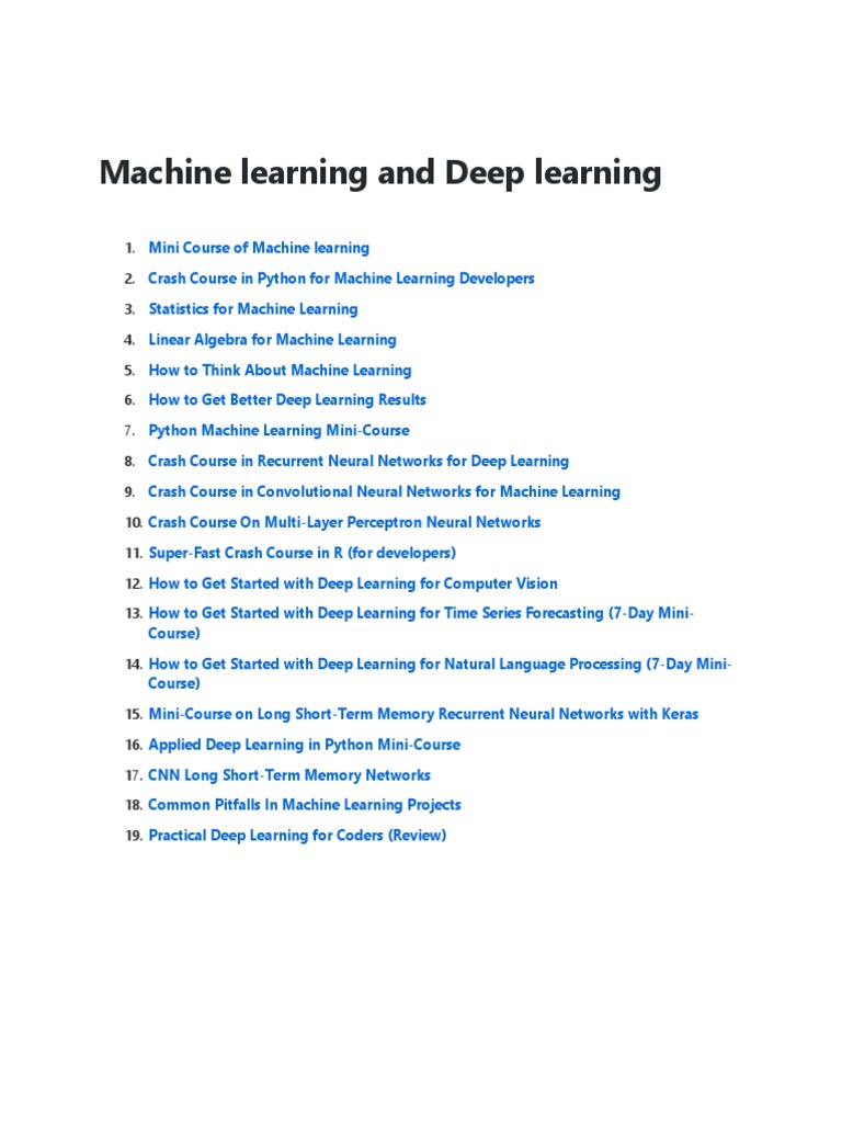 Machine Learning and Deep Learning PDF | PDF