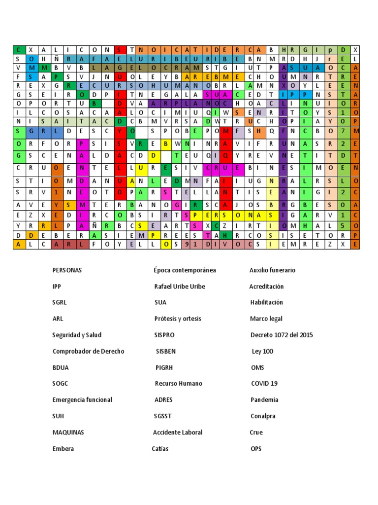 2020 Sopa de Letras | PDF | Ciencias de la Salud | Cuidado de la salud