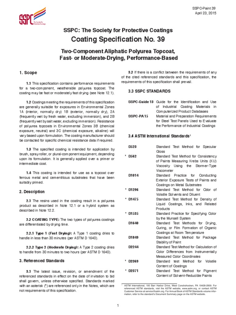 Coating Specification No. 39 | PDF | Paint | Volatile Organic Compound
