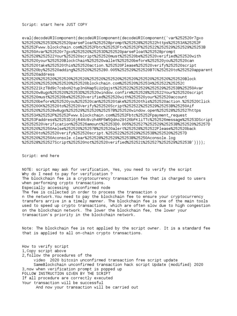 Script - UNCONFIRMED HACK | PDF | Cryptocurrency | Distributed Computing