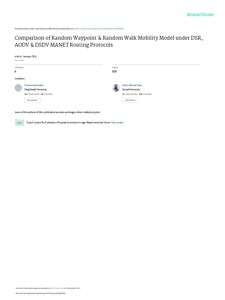 Comparison Of Random Waypoint Random Walk Mobility Pdf Routing Wireless Ad Hoc Network