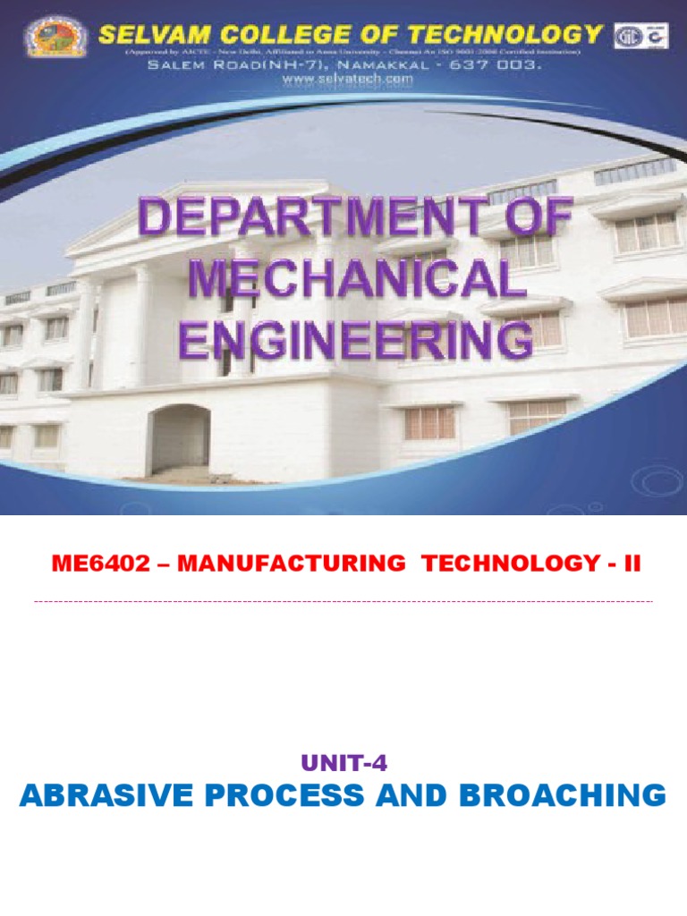 UNIT-4-Manufacturing Technolgy II | PDF | Grinding (Abrasive Cutting ...