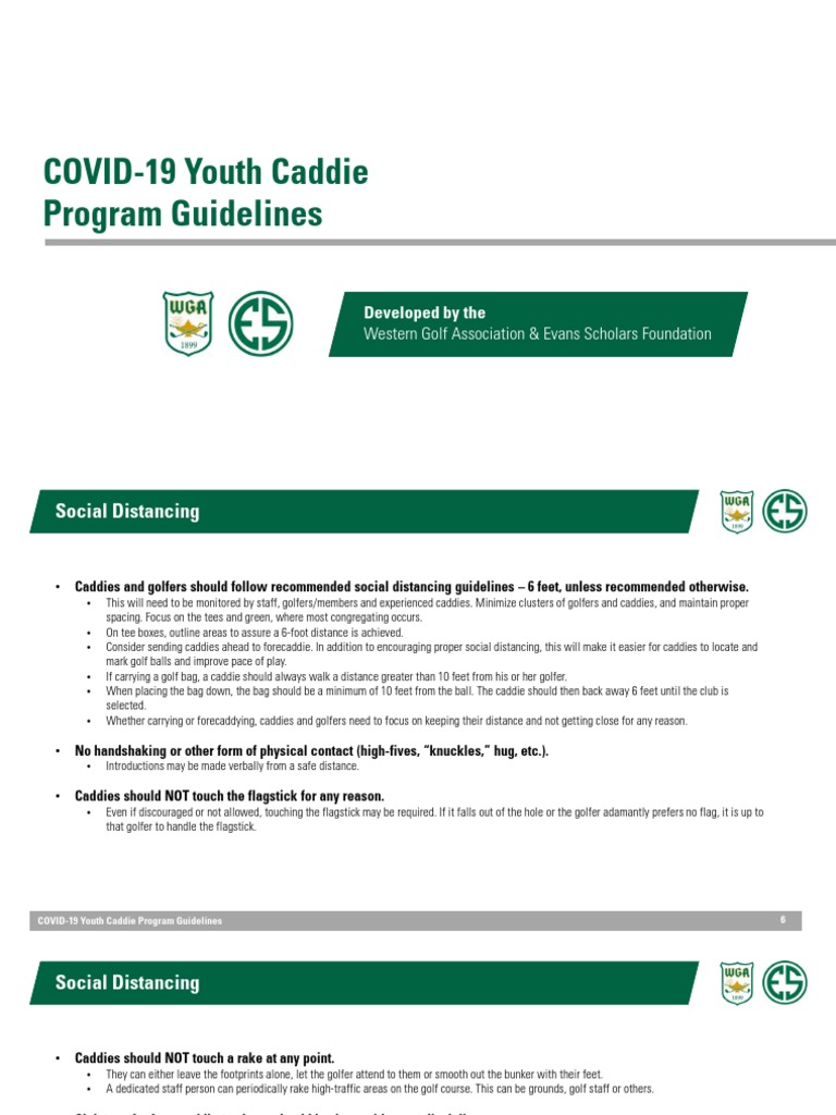 Covid 19 Youth Caddie Program Guidelines For Web 1 | PDF | Golf Course ...
