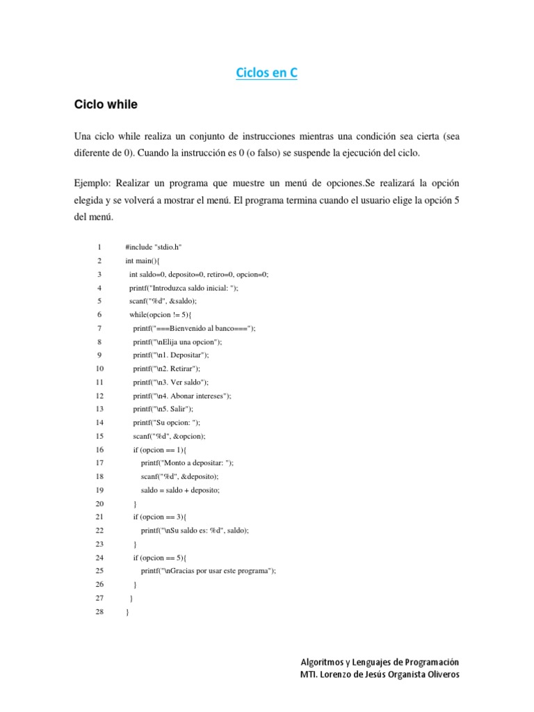 Ciclos en C-While - Do While | PDF | Programación de computadoras | Software