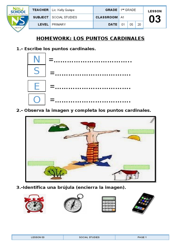 Hoja De Trabajo De Puntos Cardinales 50+ Planos De Coordenadas Hojas