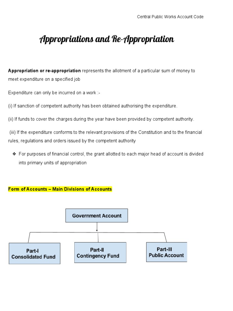 Appropriations & Re-Appropriation | PDF | Expense | Government
