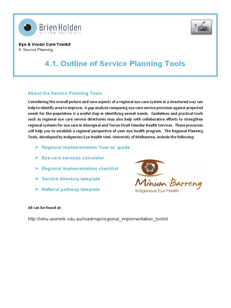 4.1. Outline of Service Planning Tools | PDF