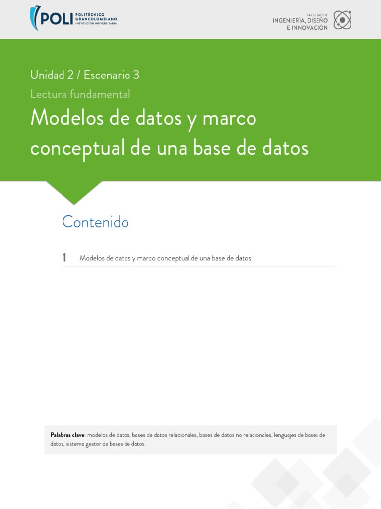 Modelos de Datos PDF | PDF | Modelo relacional | Bases de datos