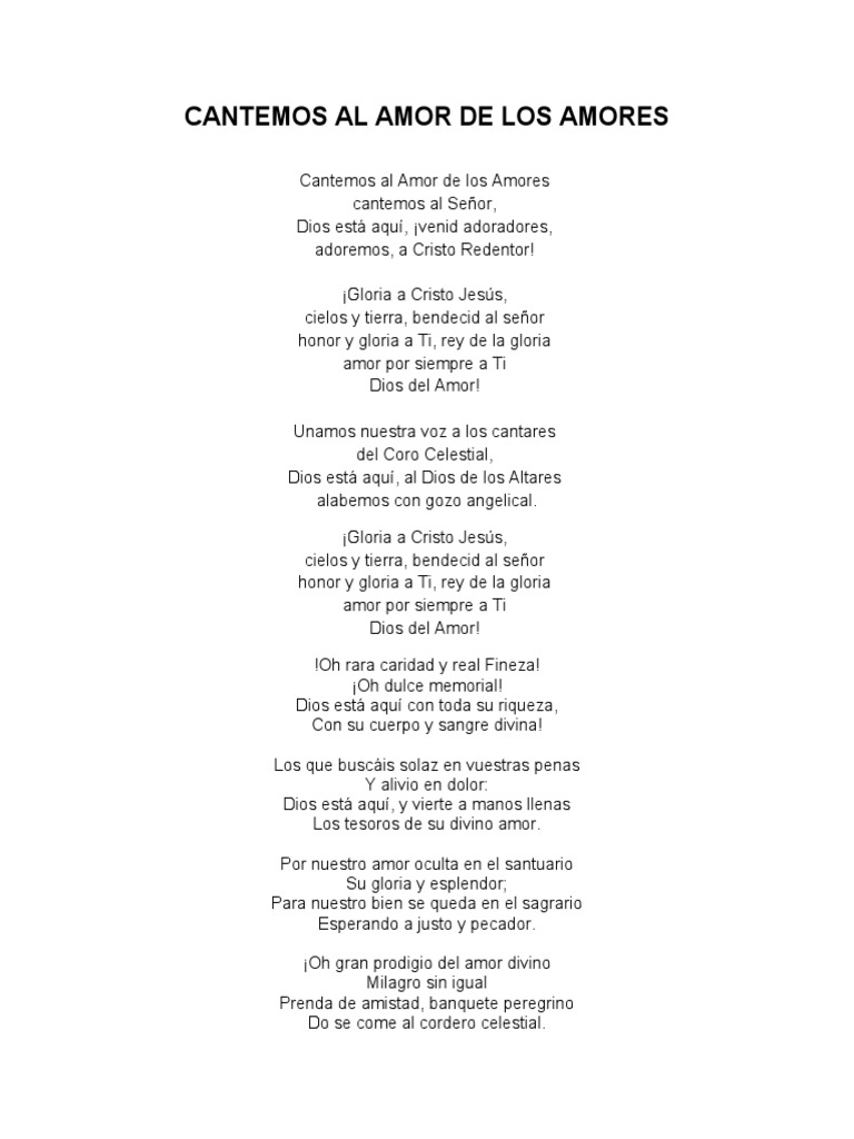 Cantemos Al Amor de Los Amores | PDF | María, madre de Jesús | Amor