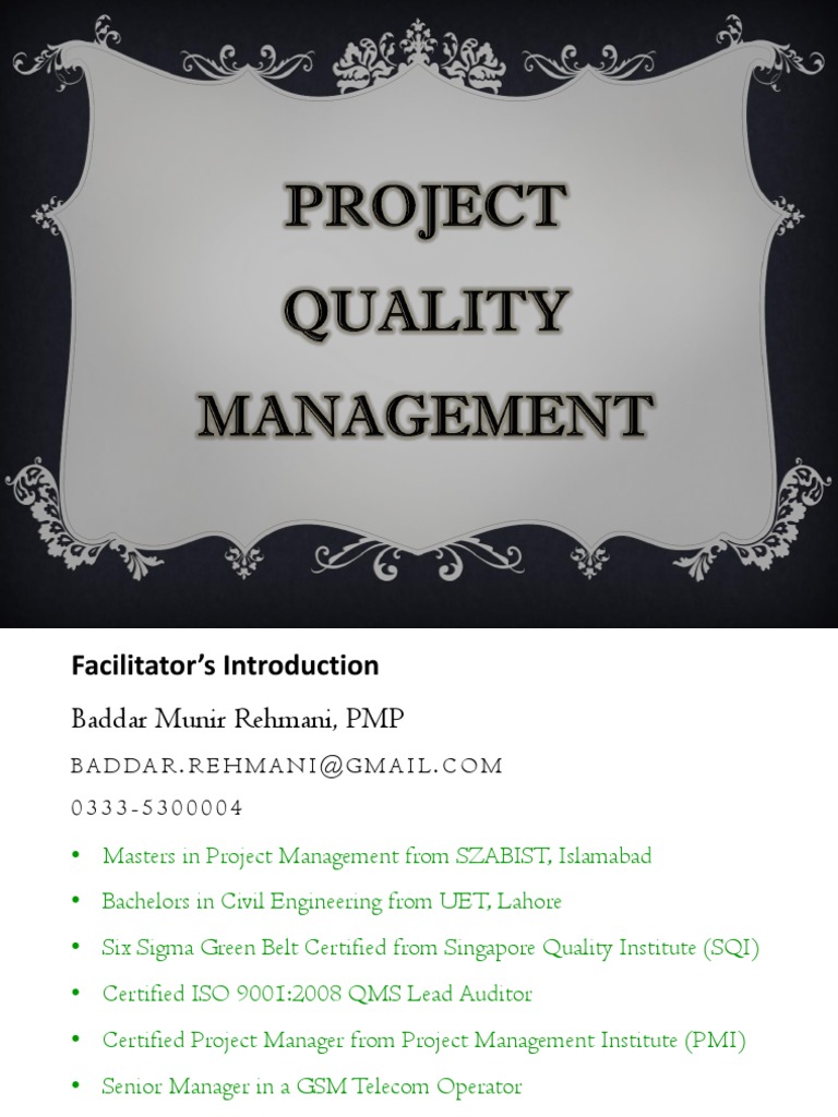 PQM Lecture 1 | PDF | Quality Assurance | Audit