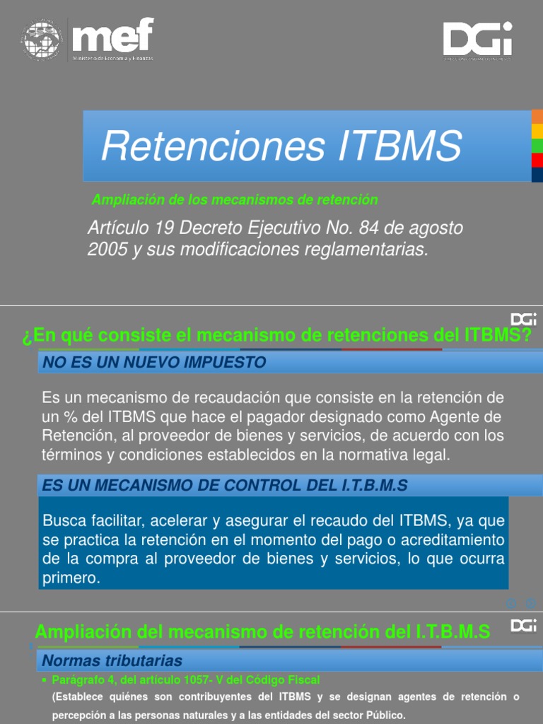 Mecanismos de Retención del ITBMS | PDF | Tarjeta de crédito | Contabilidad