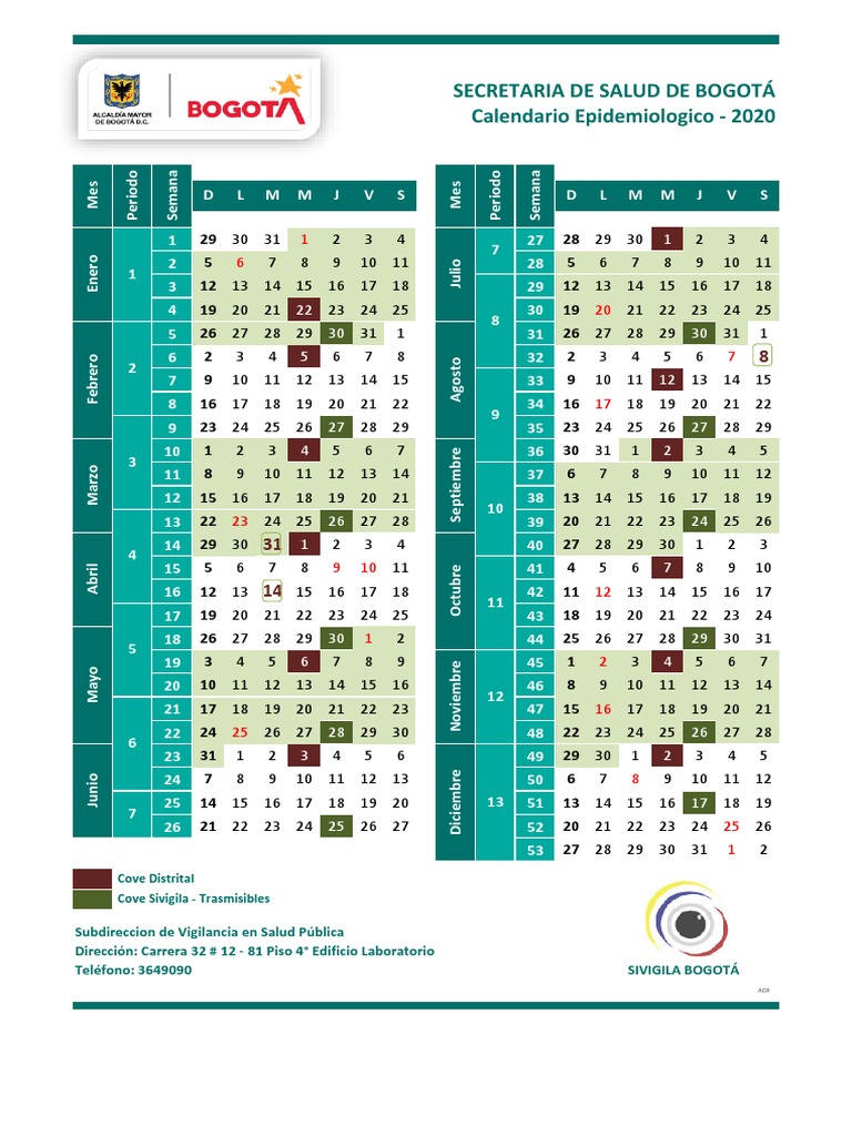 Calendario Epidemiologico 2020 | PDF | Violencia