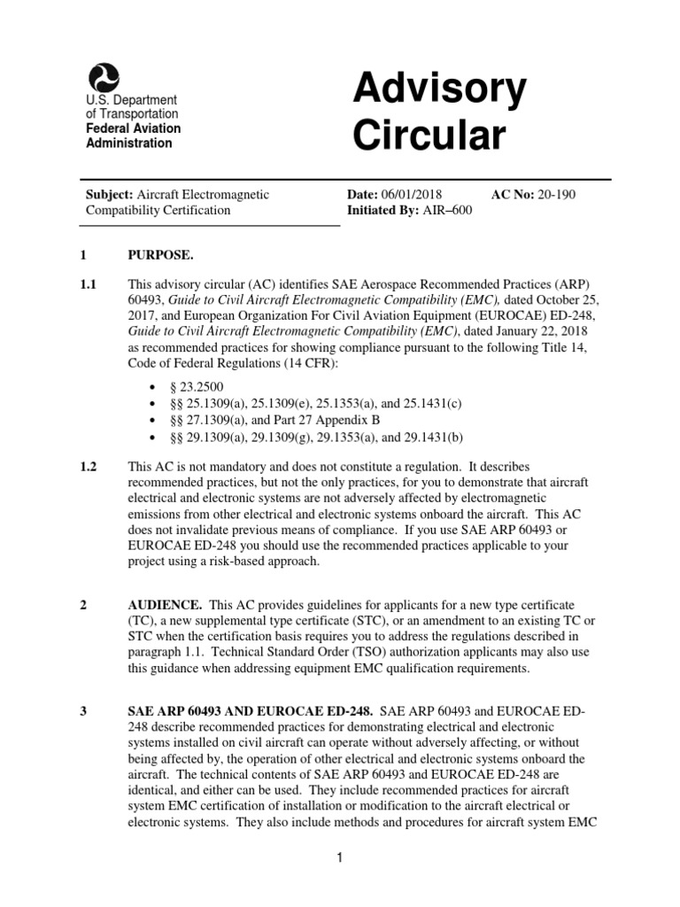 Advisory Circular: Federal Aviation Administration | PDF ...