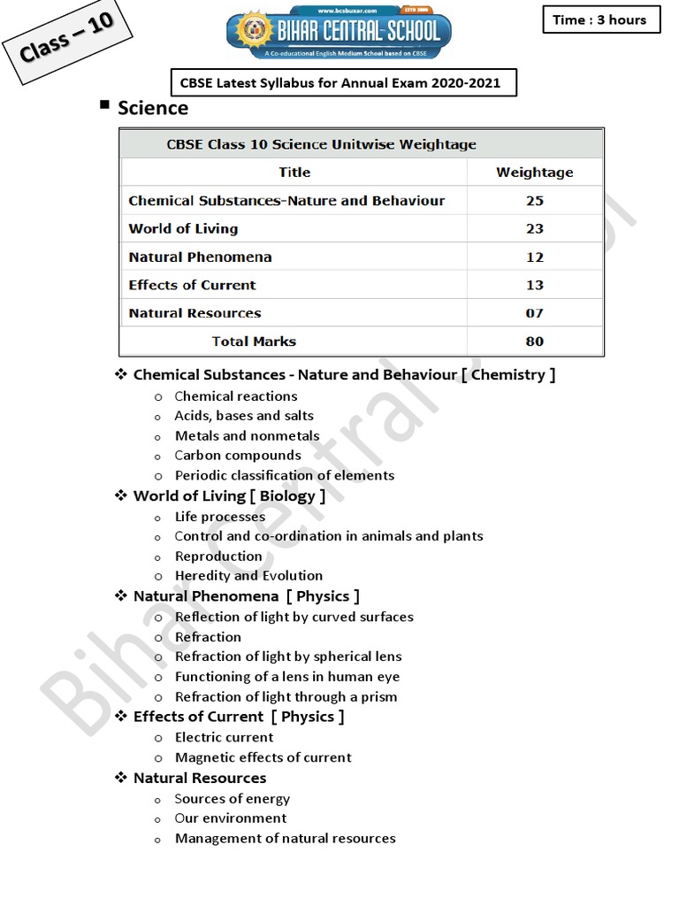 Class 10 Science | PDF