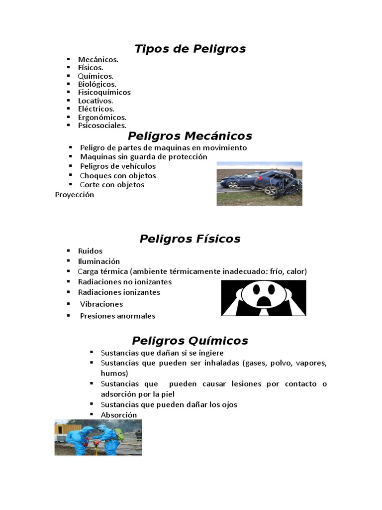Clasificación de Tipos de Peligros | PDF