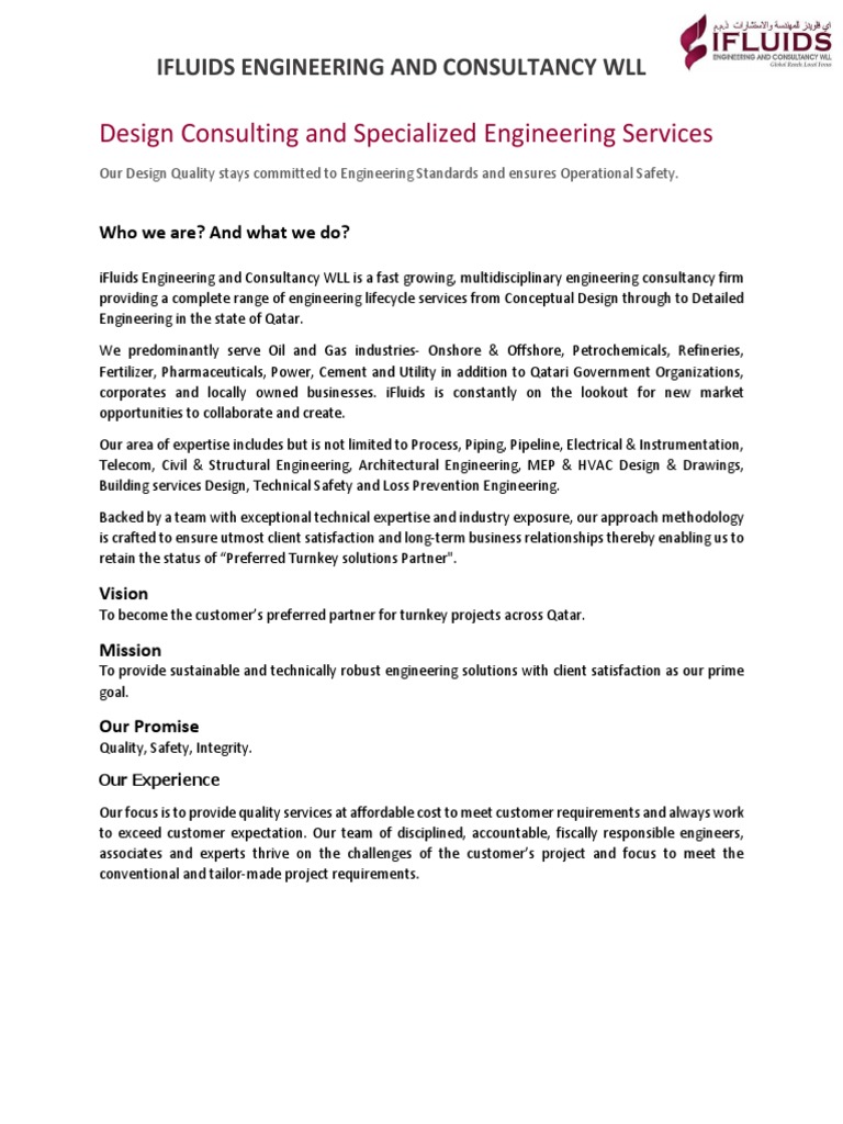 Design Consulting and Specialized Engineering Services | PDF ...