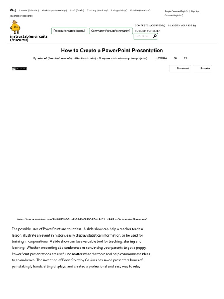 How To Create A Powerpoint Presentation: (/circuits/) Instructables Circuits | PDF | Microsoft ...