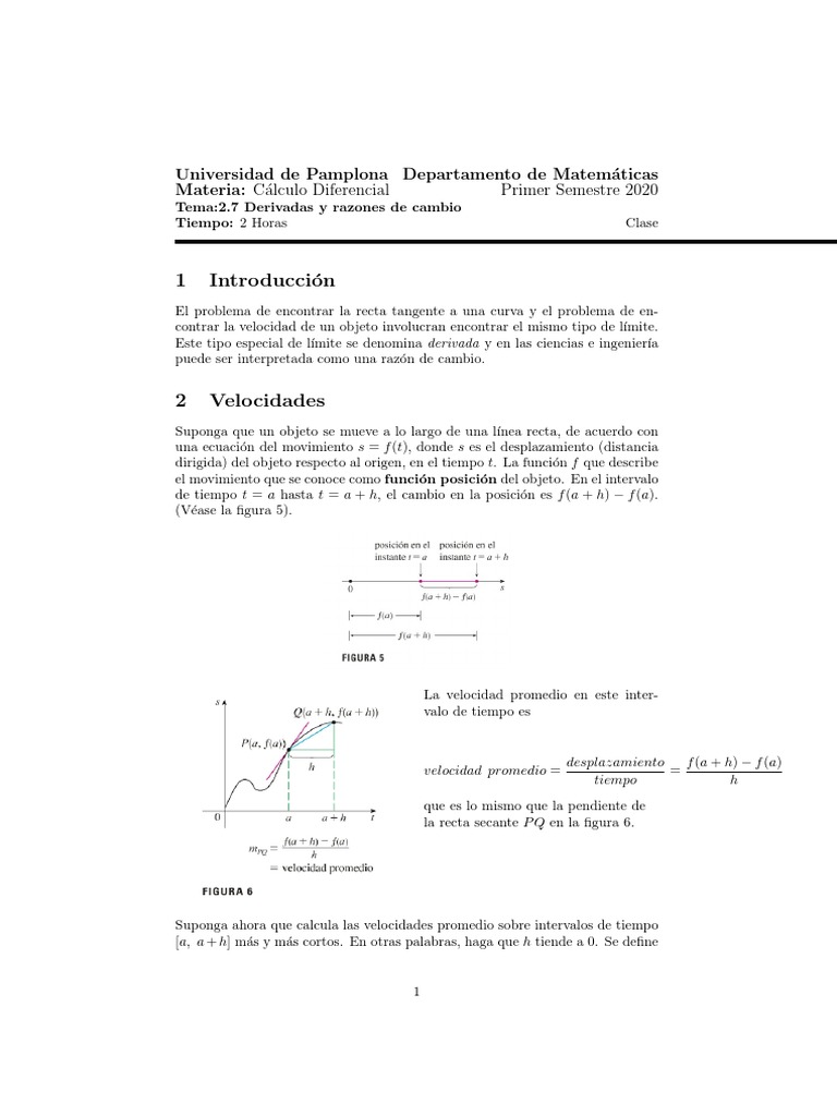 2.7 Derivadas y Razones de Cambio | PDF | Derivado | Velocidad