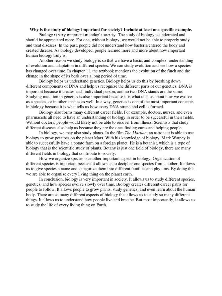 Why Is Biology Important | PDF | Biology | Evolution