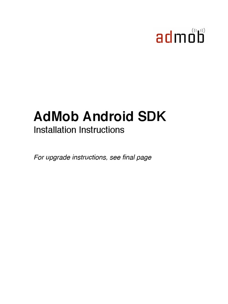 AdMob Android SDK Instructions | PDF | Android (Operating System) | Eclipse (Software)