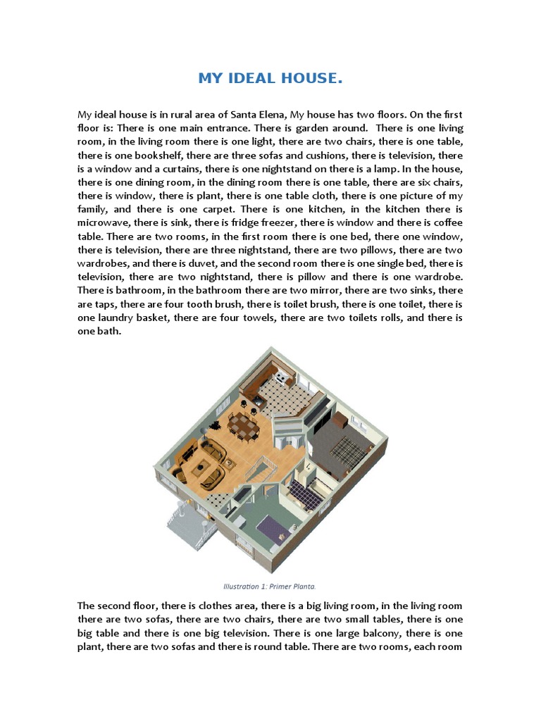 My Ideal House.: Illustration 1: Primer Planta | PDF | Wellness