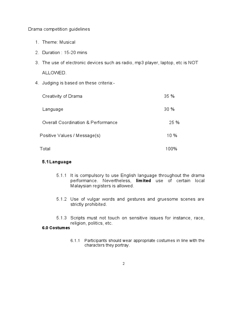 Drama Comp Rules | PDF