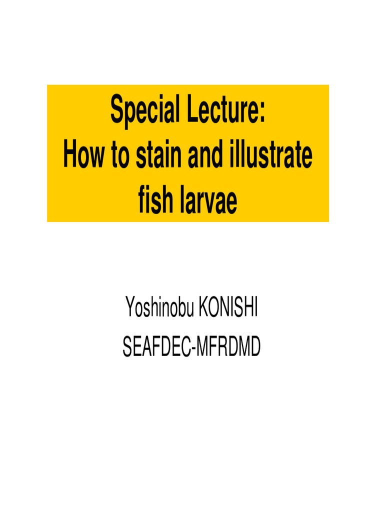 Special Lecture: How To Stain and Illustrate Fish Larvae: Yoshinobu ...