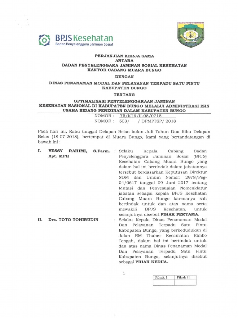 Contoh PKS Perizinan | PDF